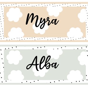 Printable Boho Neutral Name Labels, Student Name Labels, Classroom ...