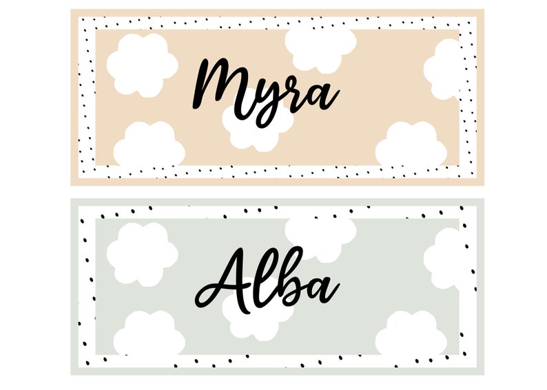 Printable Boho Neutral Name Labels, Student Name Labels, Classroom ...