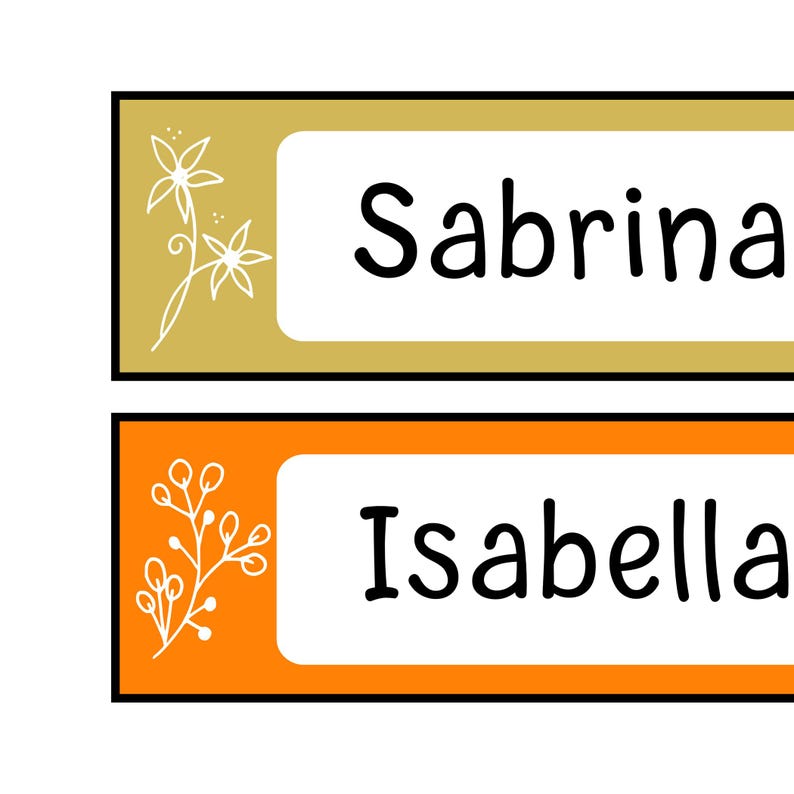 Printable Fall Name Labels, Autumn Classroom Labels, Fall Name Posters ...