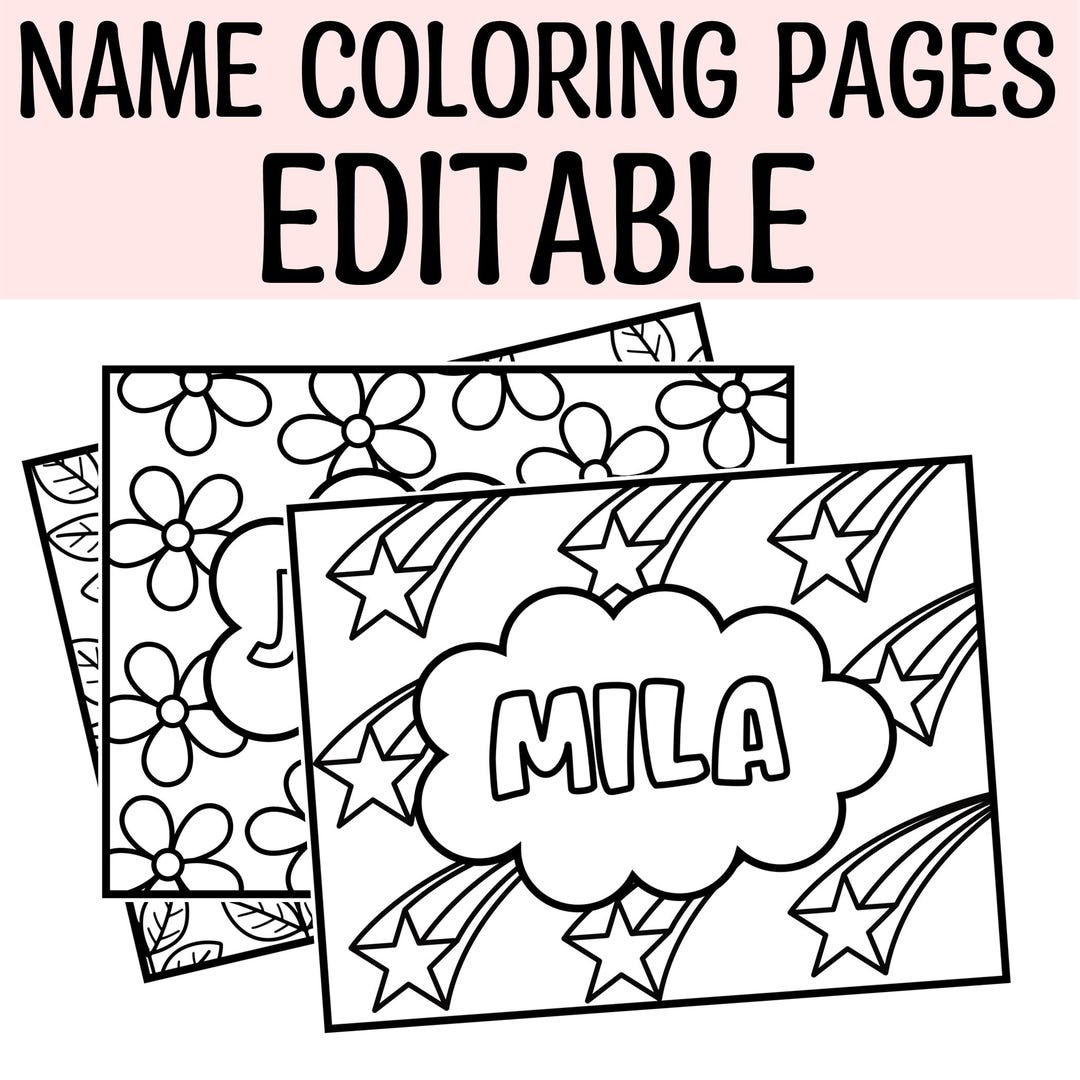 Name Coloring Worksheets, Editable Student Name Coloring Pages ( PDF ...