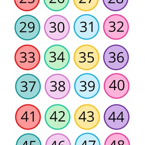 Printable Small Number Labels, Circle Bright Number Tags, Cubby Labels ...