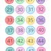 Printable Small Number Labels, Circle Bright Number Tags, Cubby Labels ...