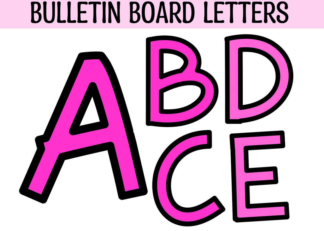 Printable Magenta Bulletin Board Large Alphabet Letters, Alphabet ...