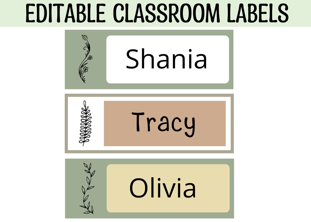 Student Name Tags, Classroom Labels, Editable Cubby Labels Student Desk ...
