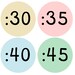 Clock Numbers, Printable Wall Clock Number Display, Pastel Timecards ...
