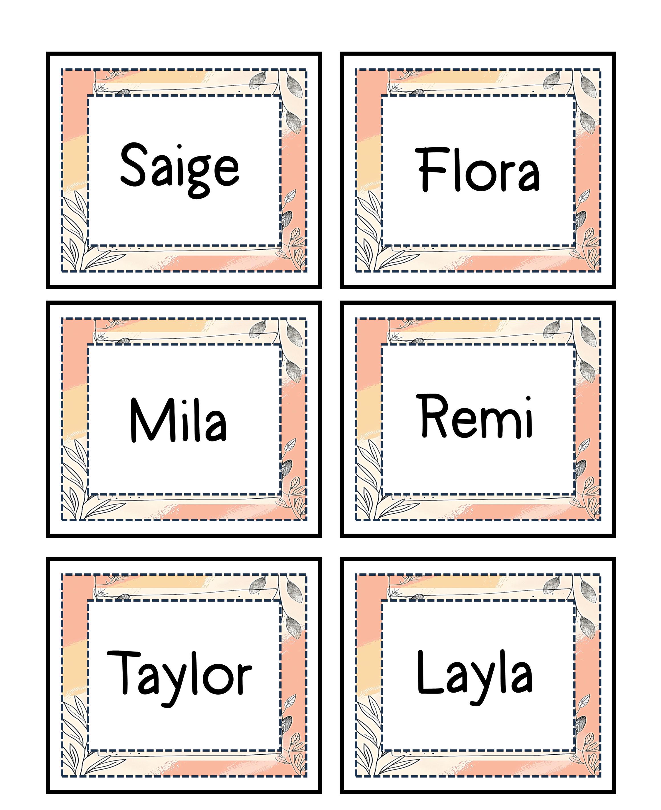 Printable Boho Neutral Name Labels, Editable Name Tags, Cubby Tags ...