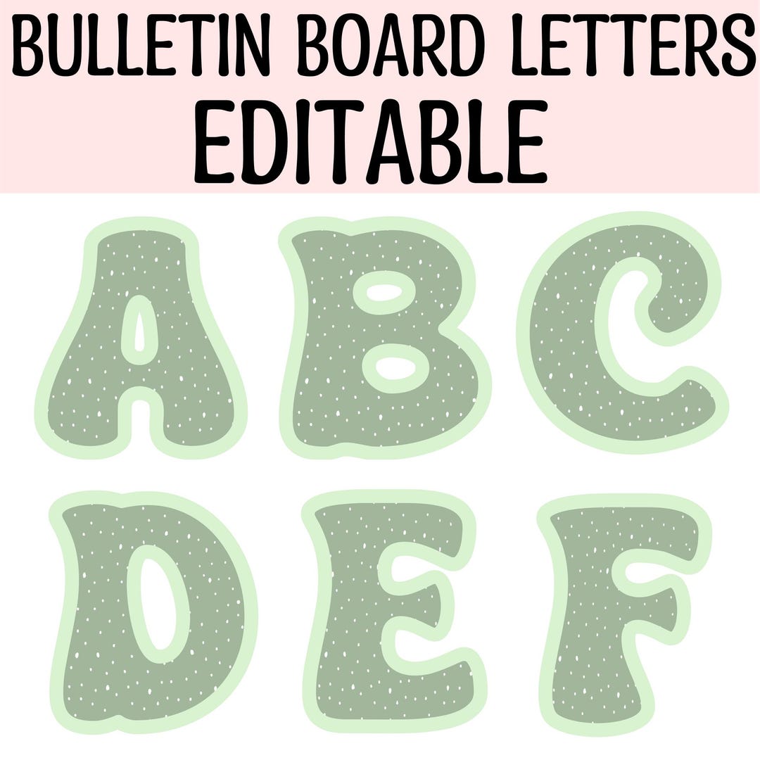 Printable Spotty Boho Neutral Bulletin Board Large Alphabet Letters ...