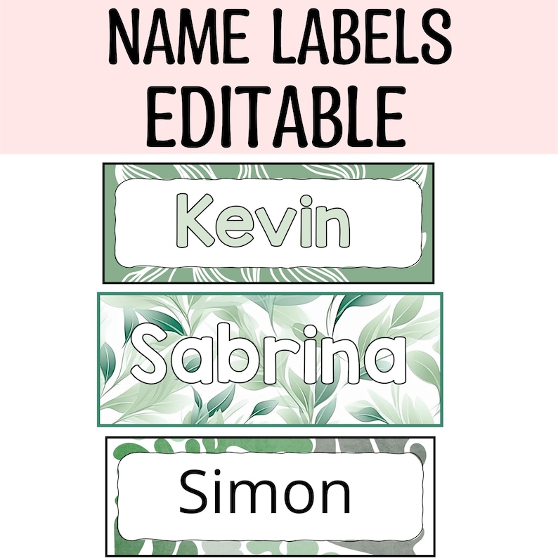 Sage Green Botanical Name Labels, Plants Theme Classroom Decor (PDF ...