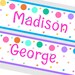 Printable Bright Polka Dots Name Tags, Stars Name Labels, Editable ...