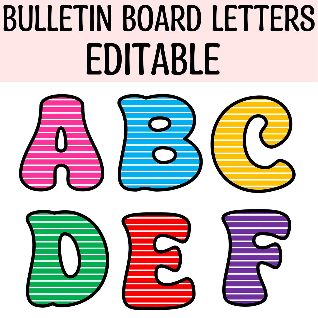 Back to School Bright Bulletin Board Letters for Wall Decor, Printable ...