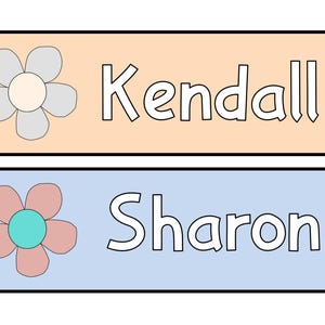Printable Flower Student Name Labels, Editable Classroom Labels, Back ...
