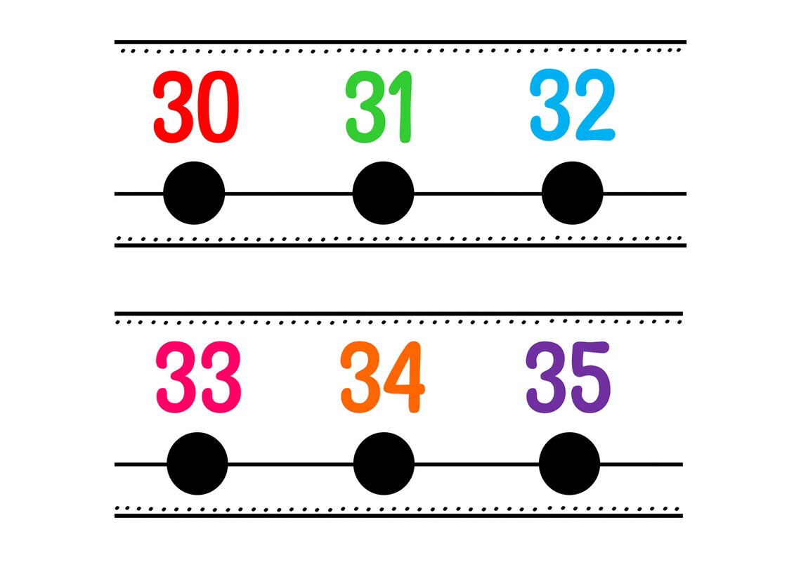 Black and Bright Large Number Line Wall Display,editable Classroom ...