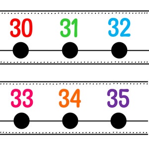 Black and Bright Large Number Line Wall Display,editable Classroom ...