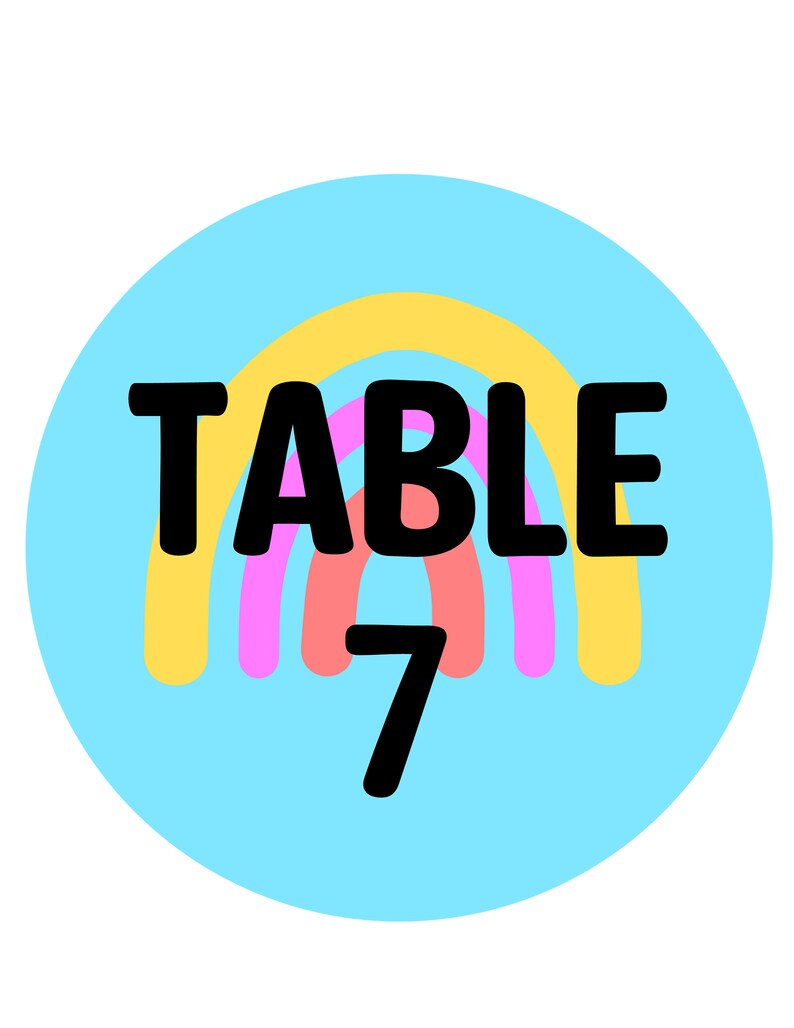 Classroom Table Numbers, Student Group Numbers, Class Team Labels ...