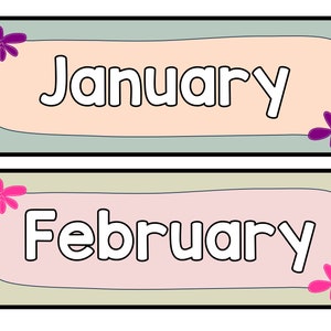 Printable Boho Neutral Weekdays and Months Labels, Editable Boho ...