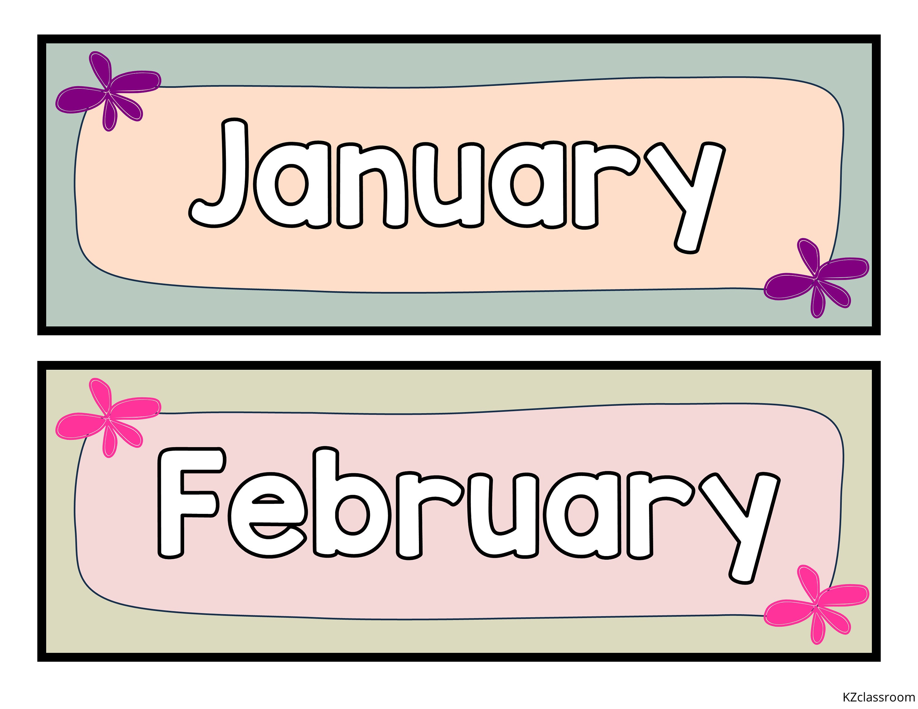 Printable Boho Neutral Weekdays and Months Labels, Editable Boho ...