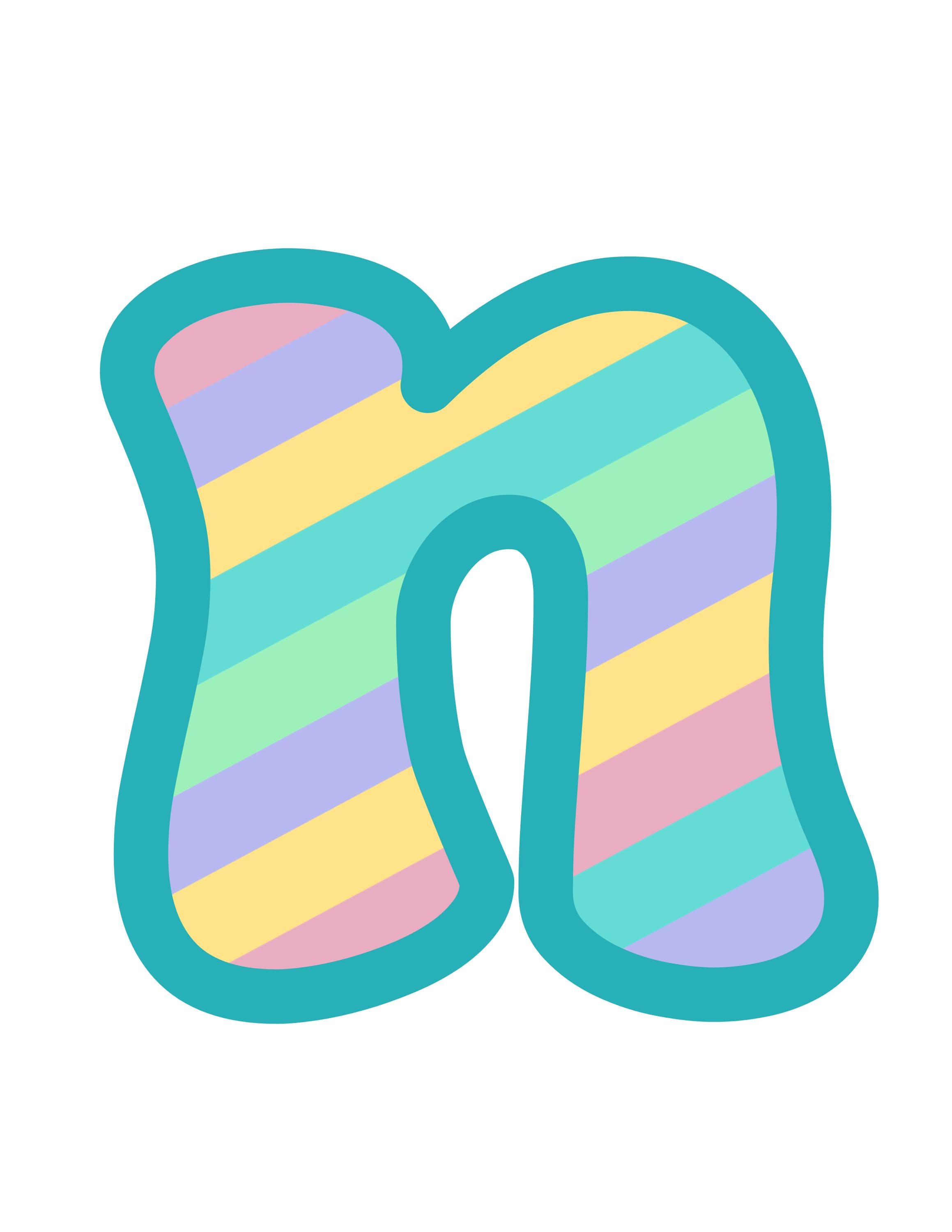 Printable Striped Bulletin Board Letters, Letters for Kids, Letters for ...