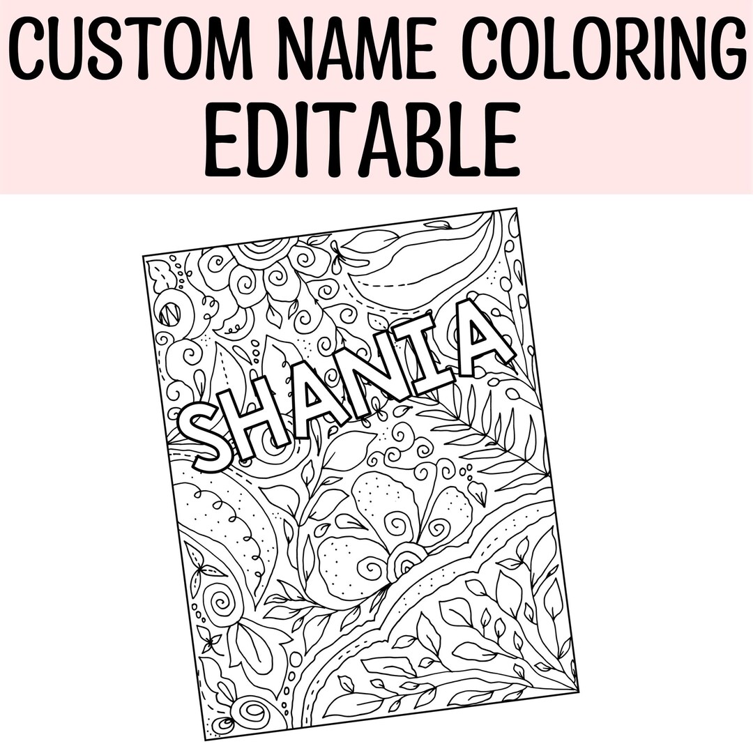 Back to School Custom Name Coloring Pages, Printable Personalized Name ...