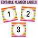 Printable Classroom Number Labels, Calendar Numbers, Bright Chevron ...