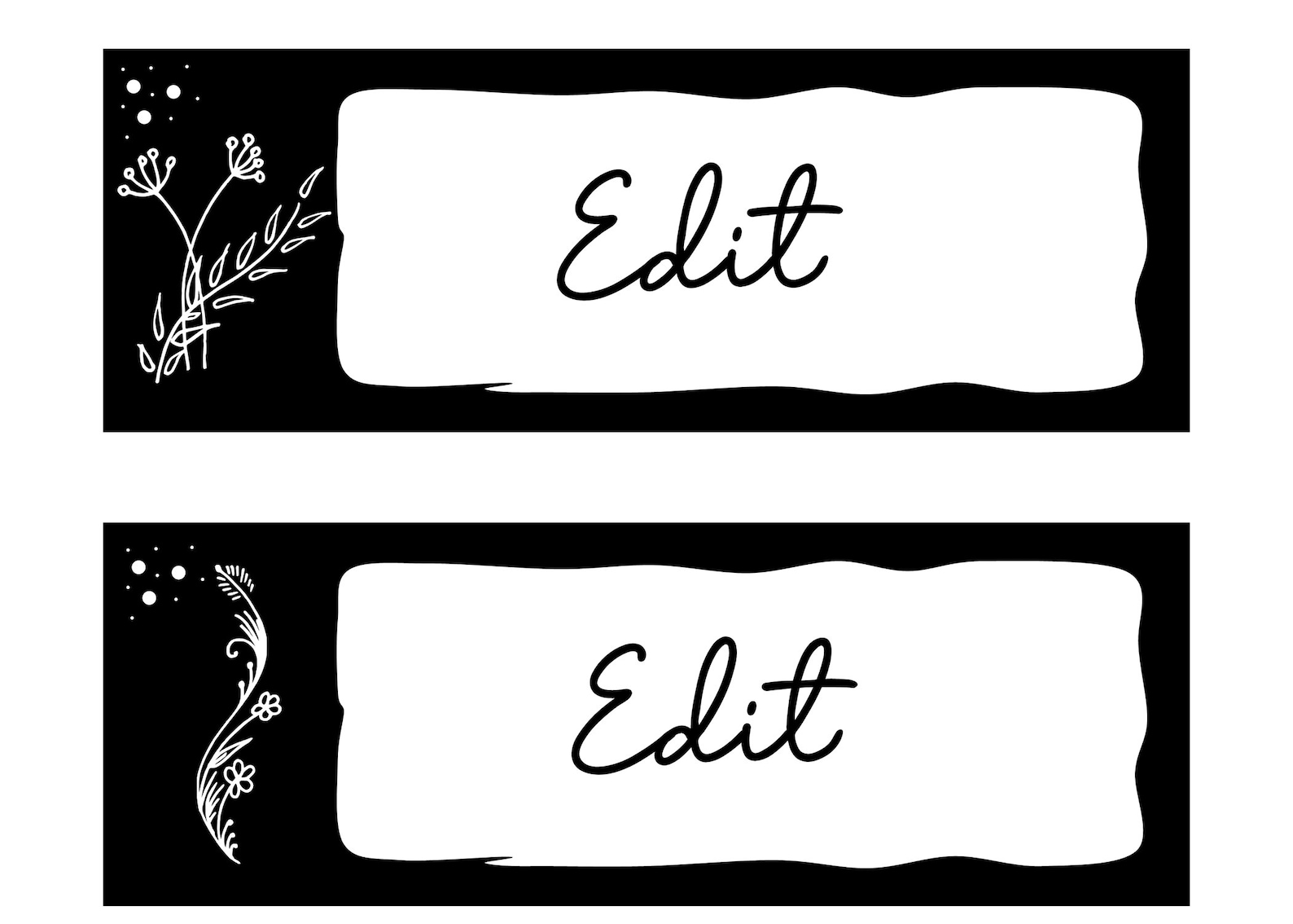 Black and White Classroom Labels, Student Name Tags, Printable ...
