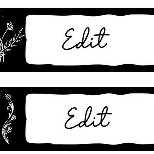 Black and White Classroom Labels, Student Name Tags, Printable ...
