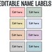 Printable Classroom Labels, Student Name Tags, Cubby Labels, Back to ...