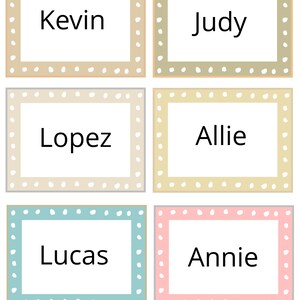 Printable Boho Spotty Student Name Labels, Classroom Labels, Nursery ...