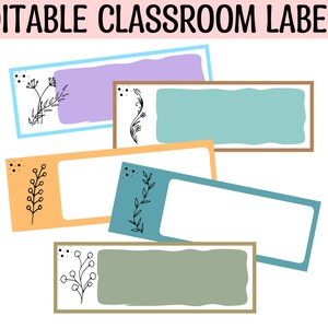 Printable Classroom Labels, Student Name Cards, Bright Name Labels ...