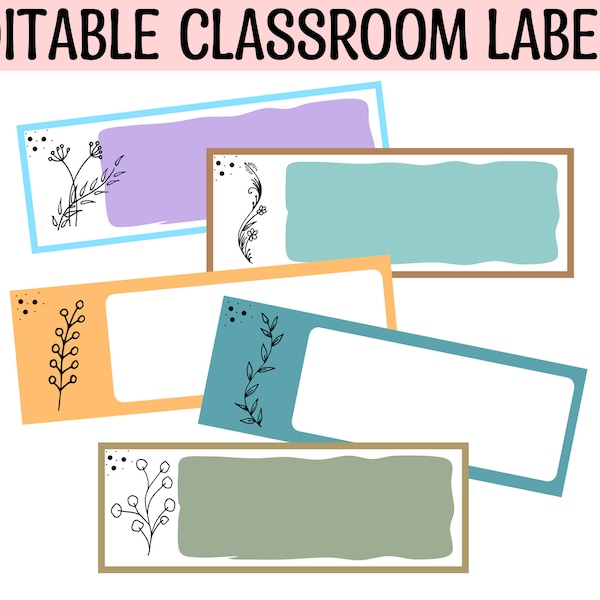 Black and White Classroom Labels, Student Name Tags, Printable ...