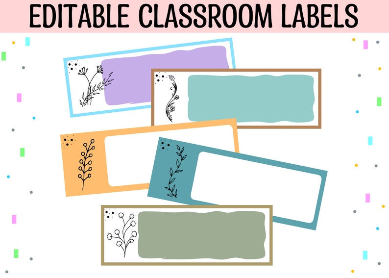 Printable Classroom Labels, Student Name Cards, Bright Name Labels ...