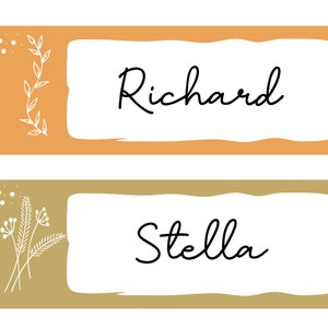 Boho Art Classroom Labels, Editable Student Name Tags, Botanical Name ...