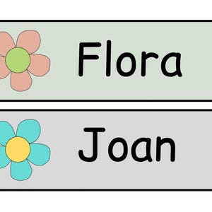 Printable Flower Student Name Labels, Editable Classroom Labels, Back ...