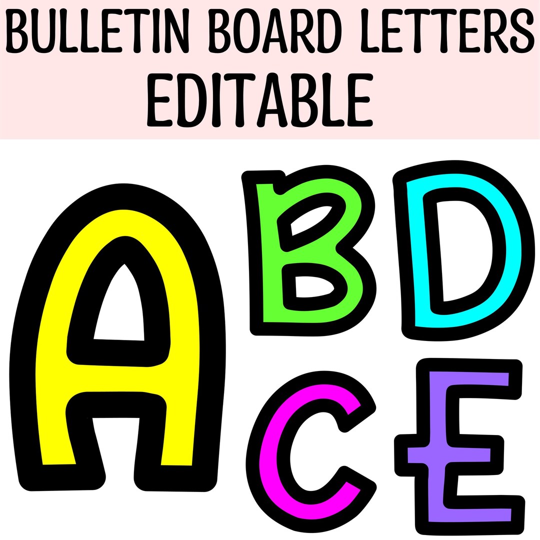 Printable Bulletin Board Letters, Neon Large Alphabet Letters, Wall ...