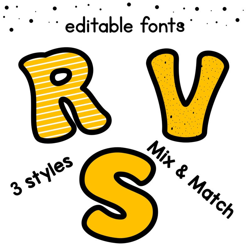 Back to School Yellow Bulletin Board Letters, Printable Bright Yellow ...