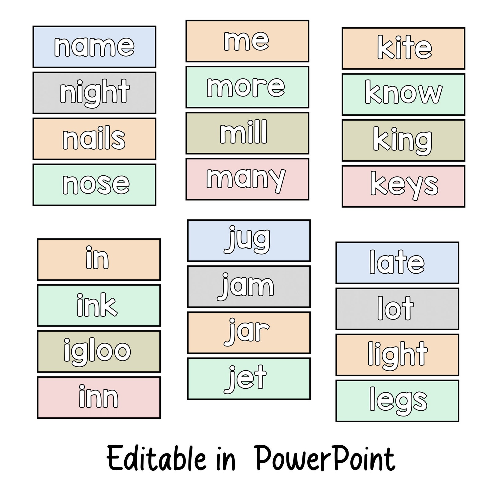 Printable Calm Colors Word Wall Labels, Word Wall Banners, Alphabet ...