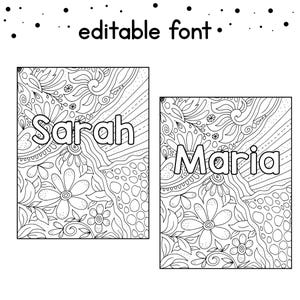 Personalized Floral Name Coloring Pages, Floral Coloring Worksheets for ...