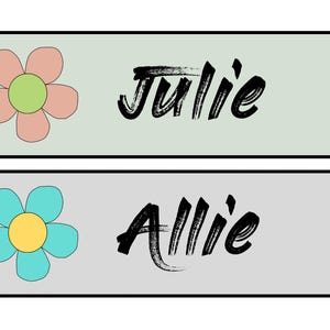 Printable Flower Student Name Labels, Editable Classroom Labels, Back ...