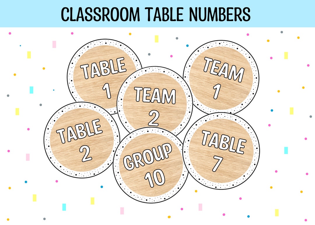Classroom Table Numbers Printable Table Numbersround Table - Etsy Canada