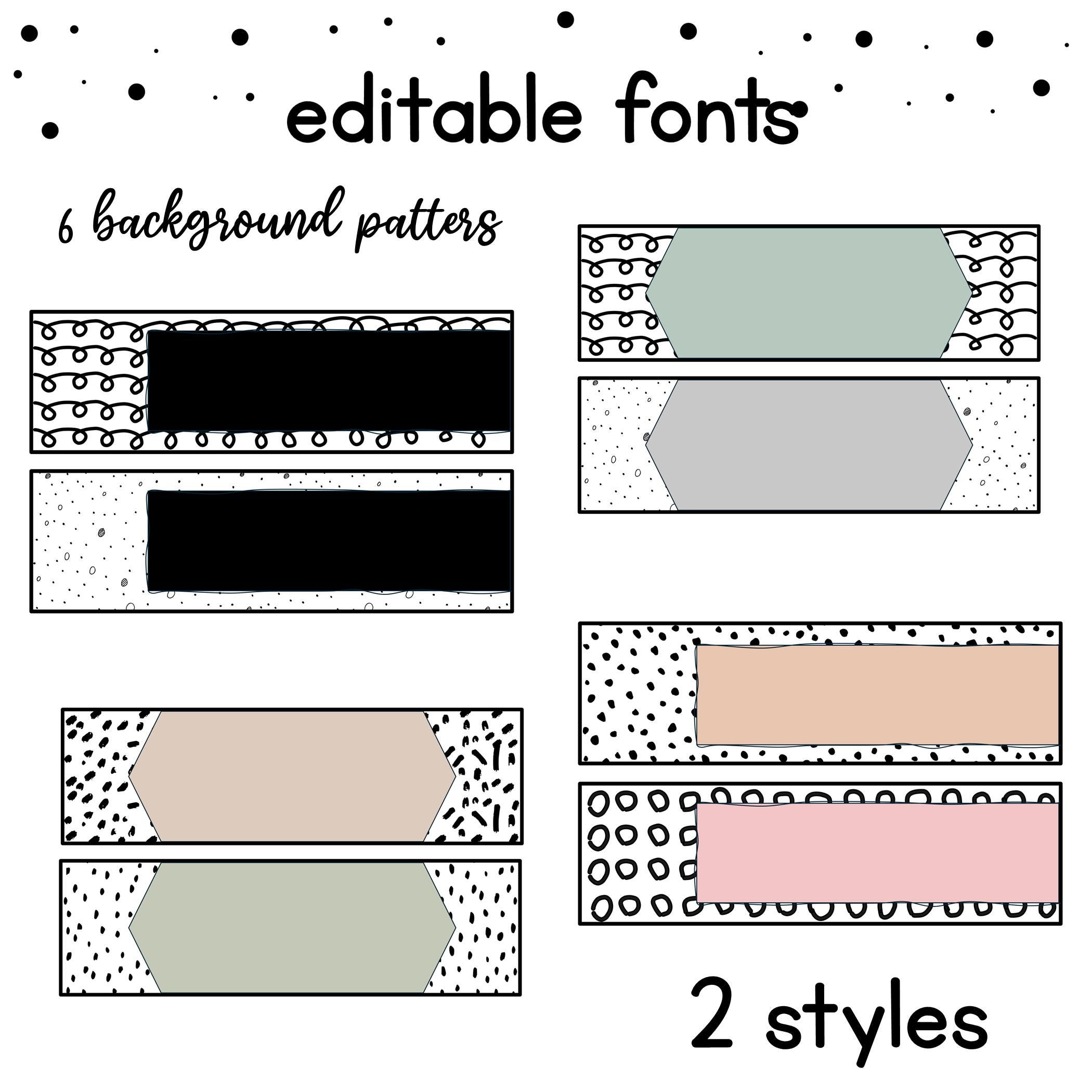 Printable Classroom Labels, Boho Neutral Student Name Plates, Desk Name ...