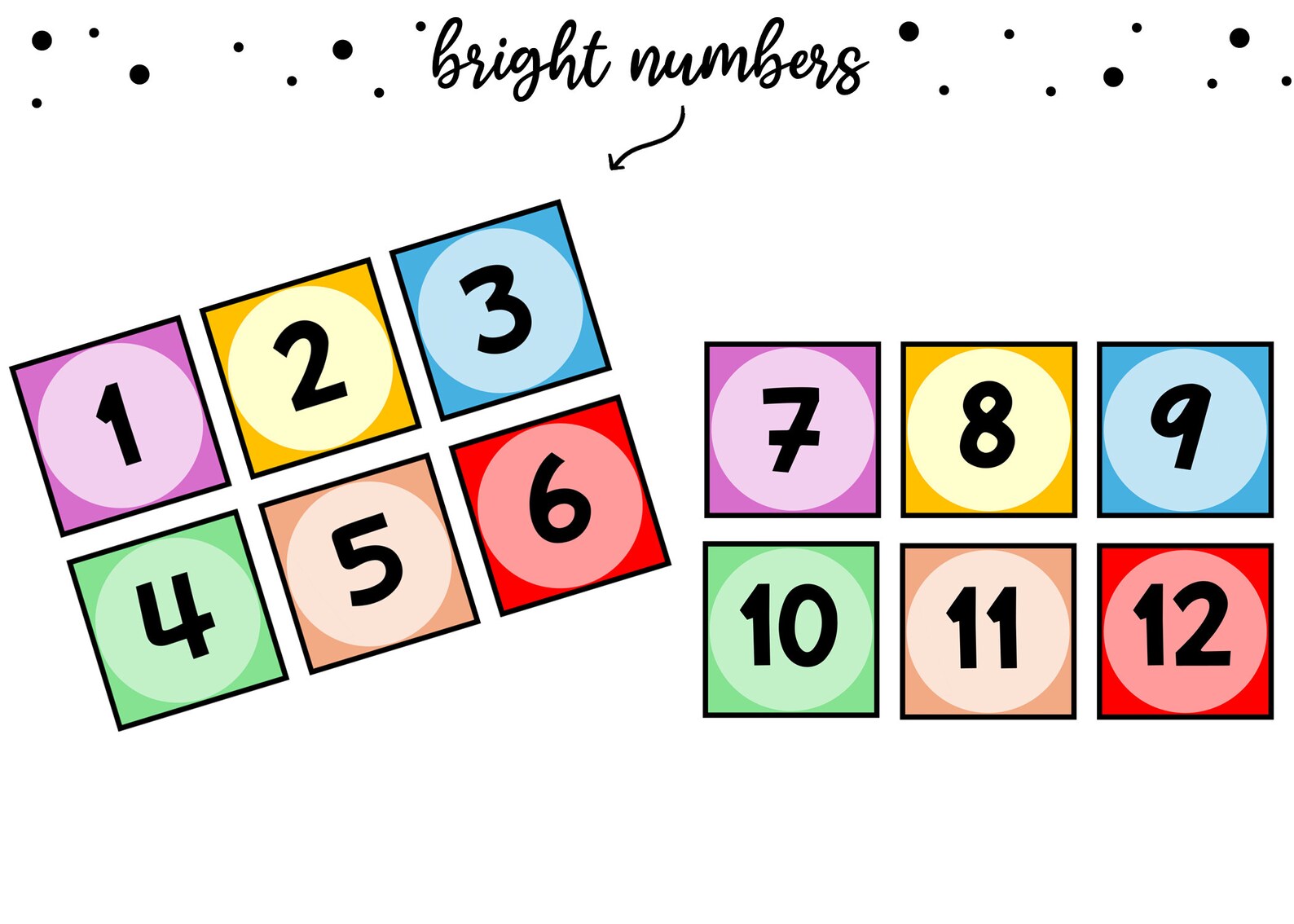 Printable Number Labels, Bright Classroom Calendar Numbers, Number ...