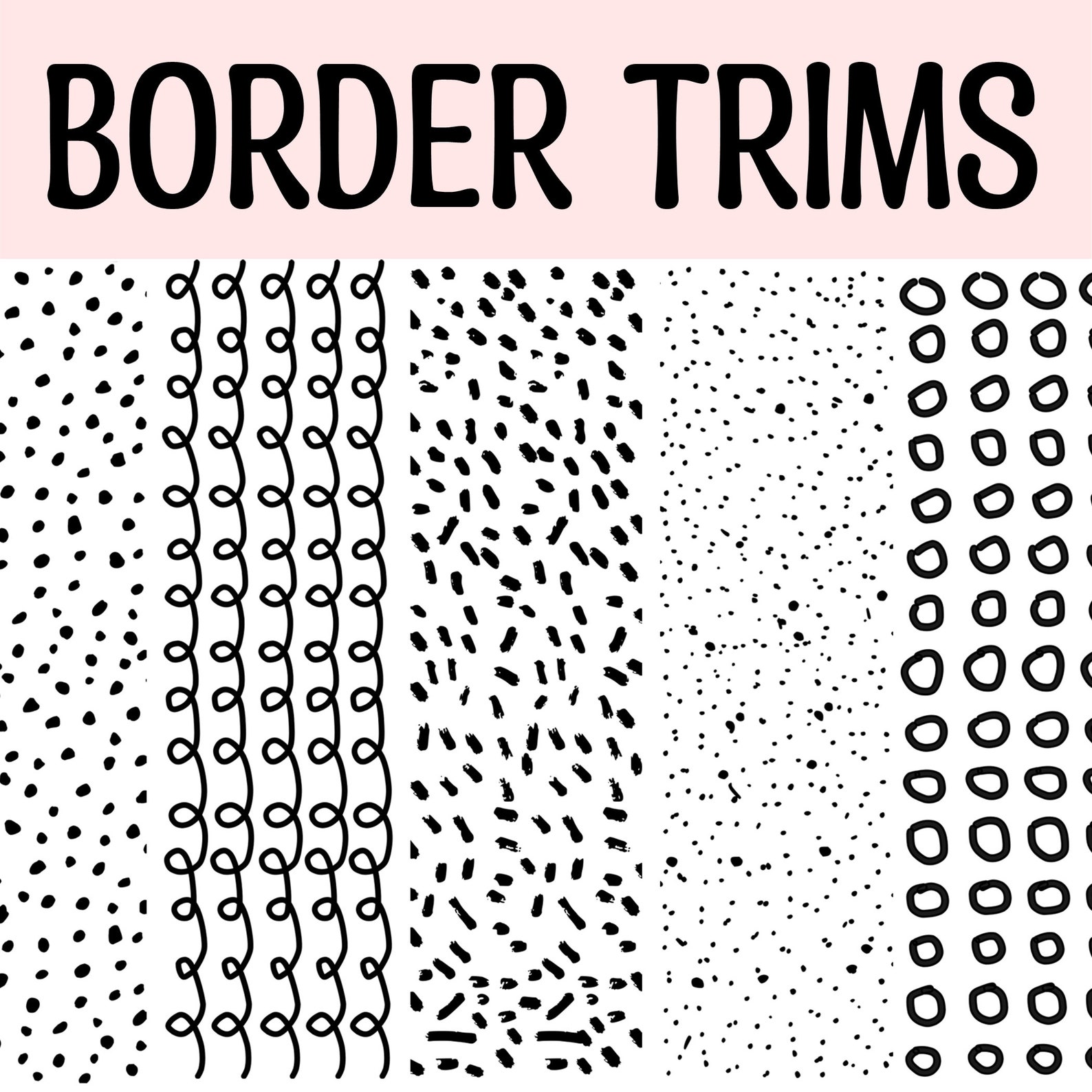 Boho Spotty Bulletin Board Borders, Black and White Classroom Decor ...