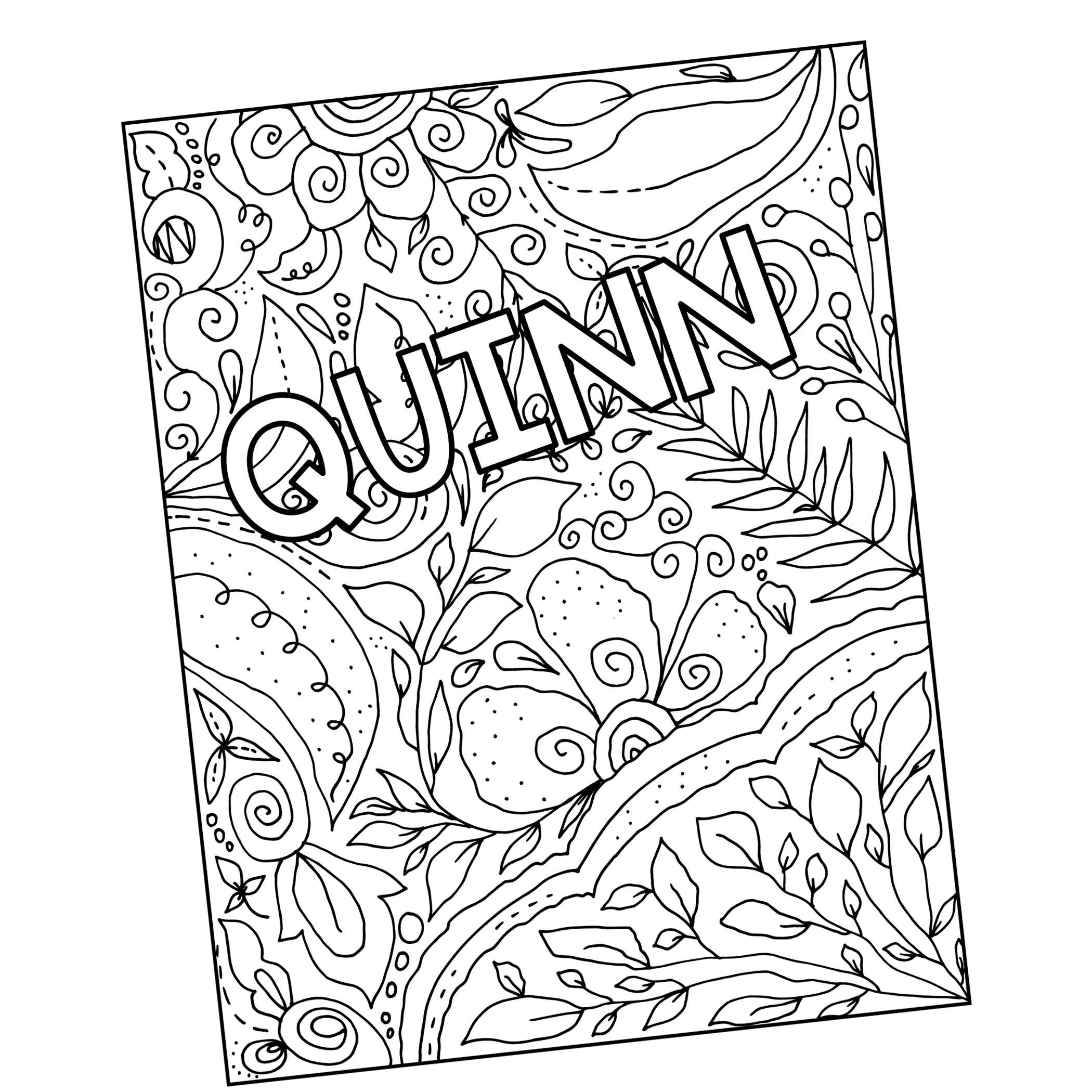 Back to School Custom Name Coloring Pages, Printable Personalized Name ...