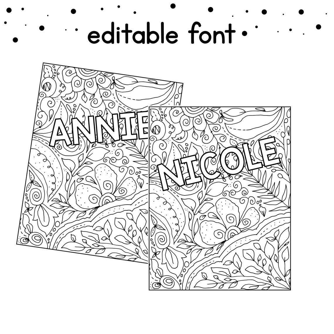 Back to School Custom Name Coloring Pages, Printable Personalized Name ...