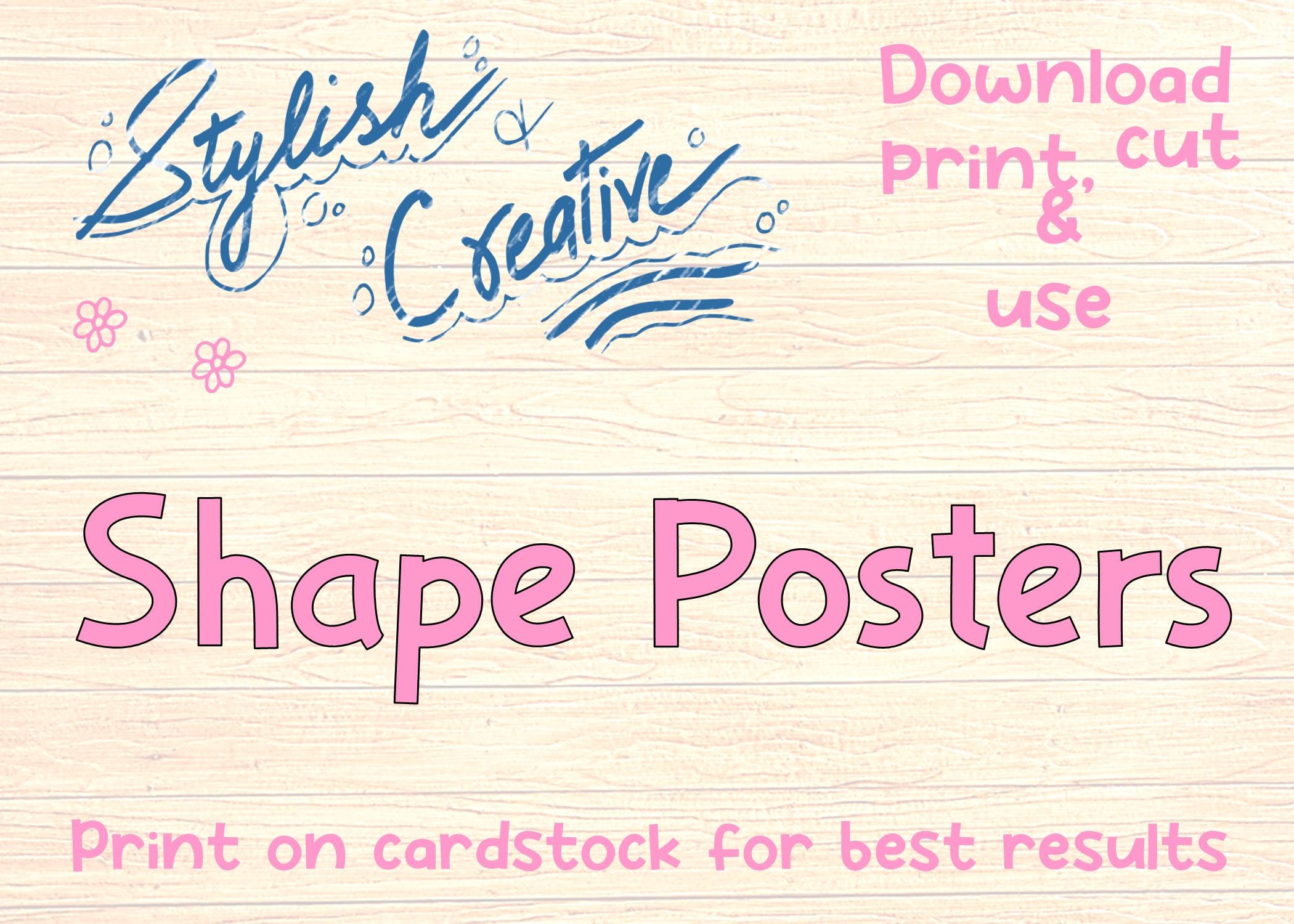 Printable Modern Calm Colors Shape Posters, Shape Posters Wall Display ...