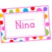 Polka Dots Labels, Printable Bright Name Labels, Student Name Tags ...