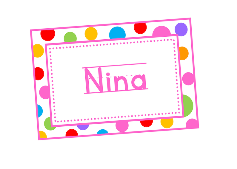 Polka Dots Labels, Printable Bright Name Labels, Student Name Tags ...