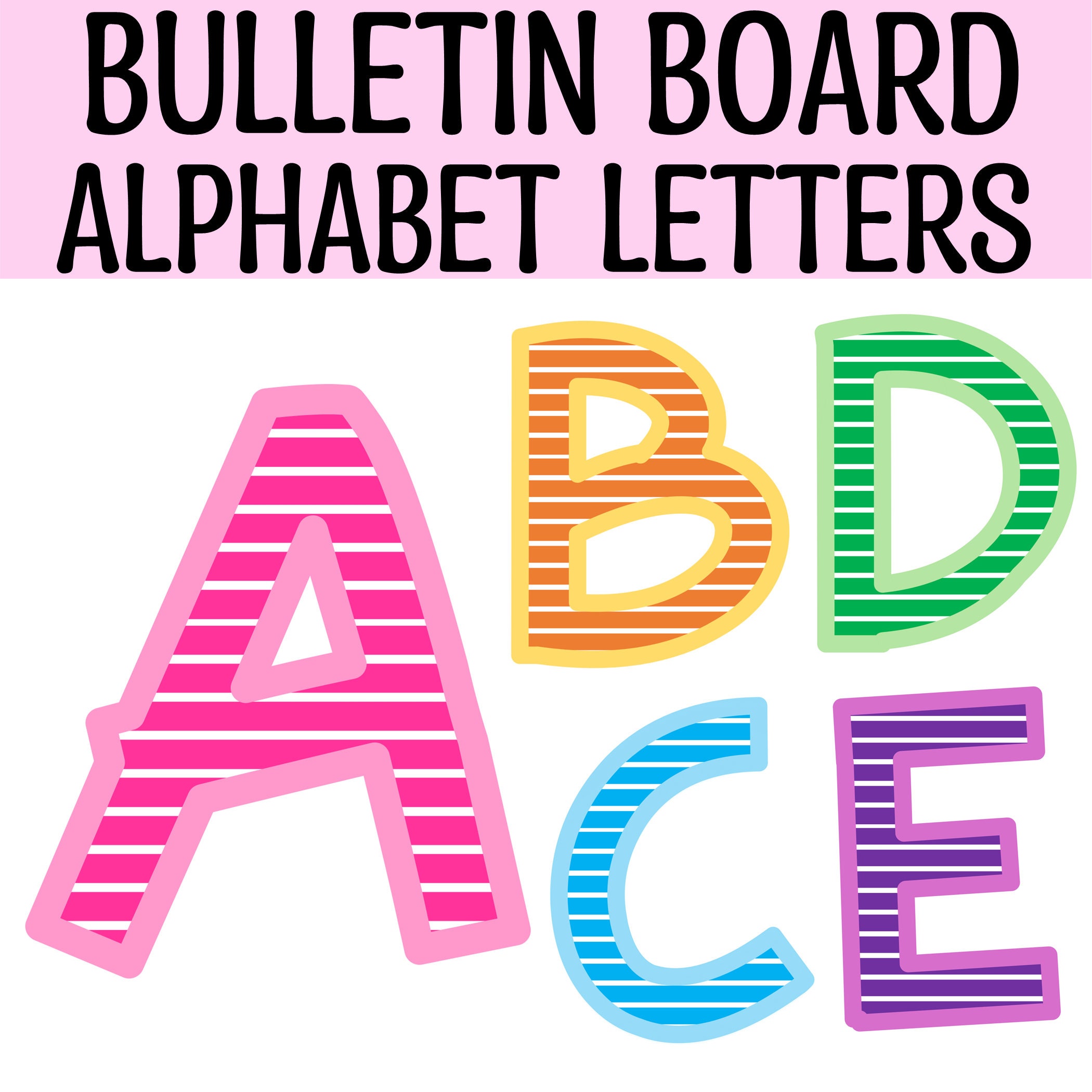 Printable Colorful Bulletin Board Large Alphabet Letters, Letters ...