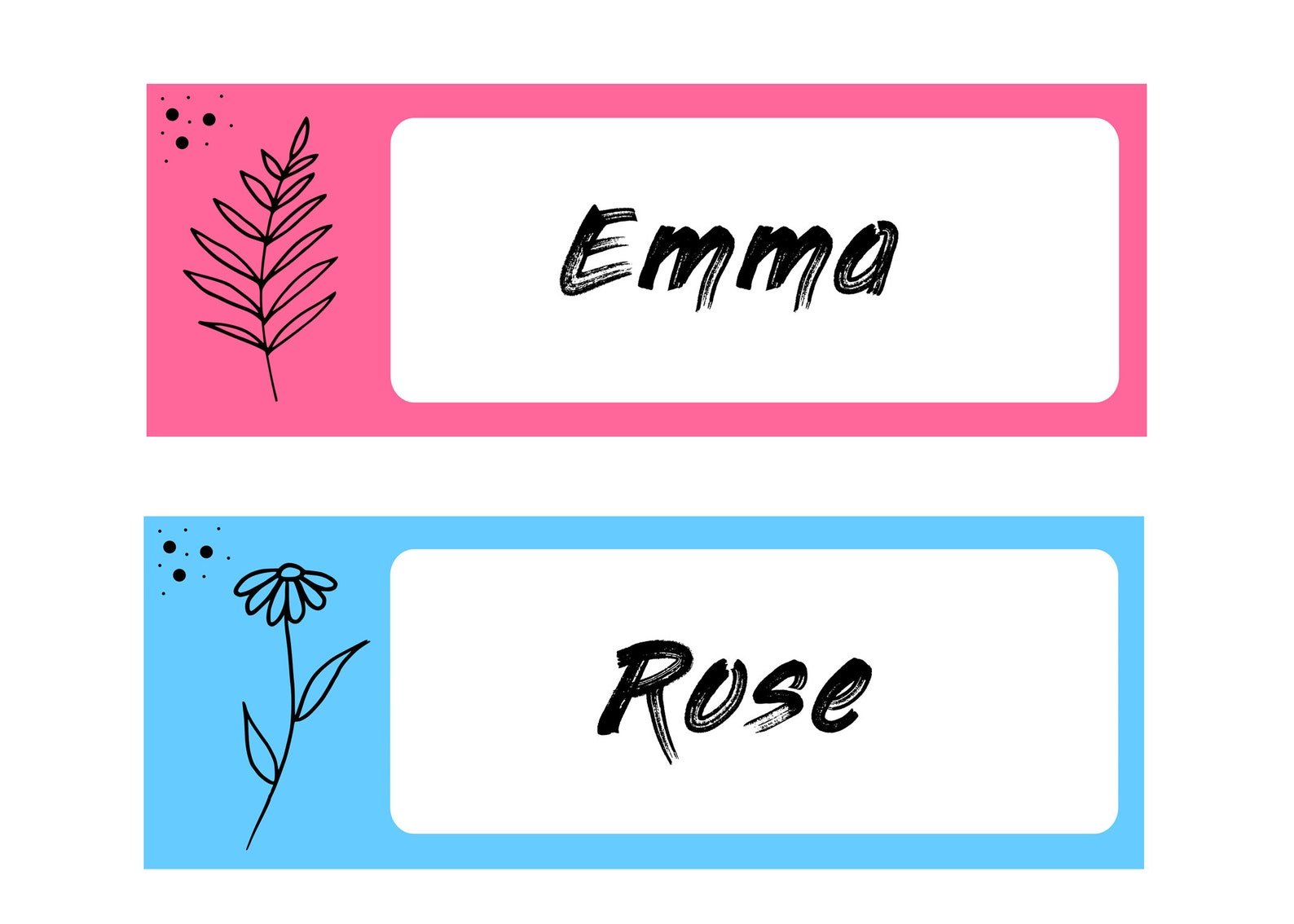 Printable Classroom Labels, Student Name Cards, Bright Name Labels ...