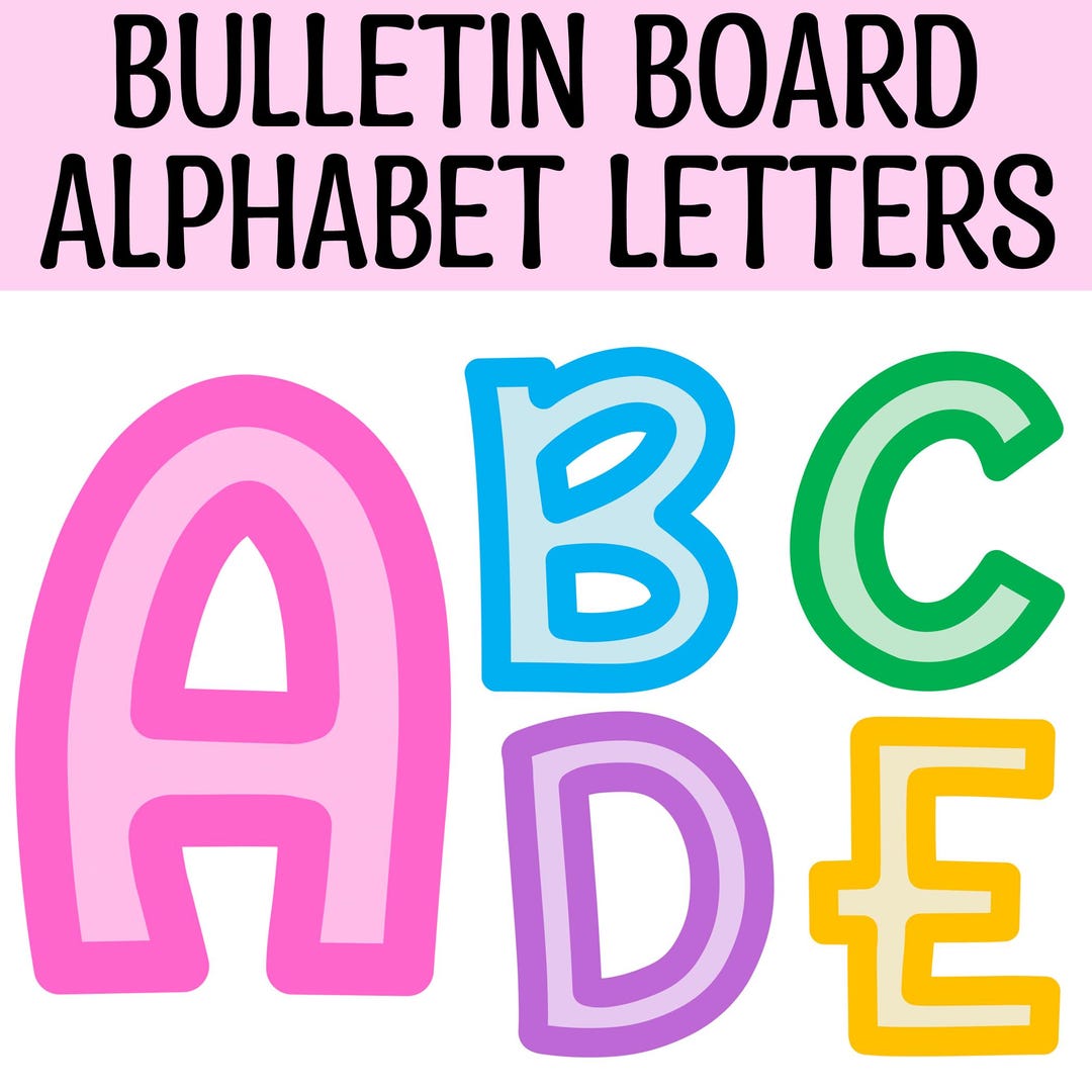 Printable Colorful Bulletin Board Letters, Editable Large Alphabet ...