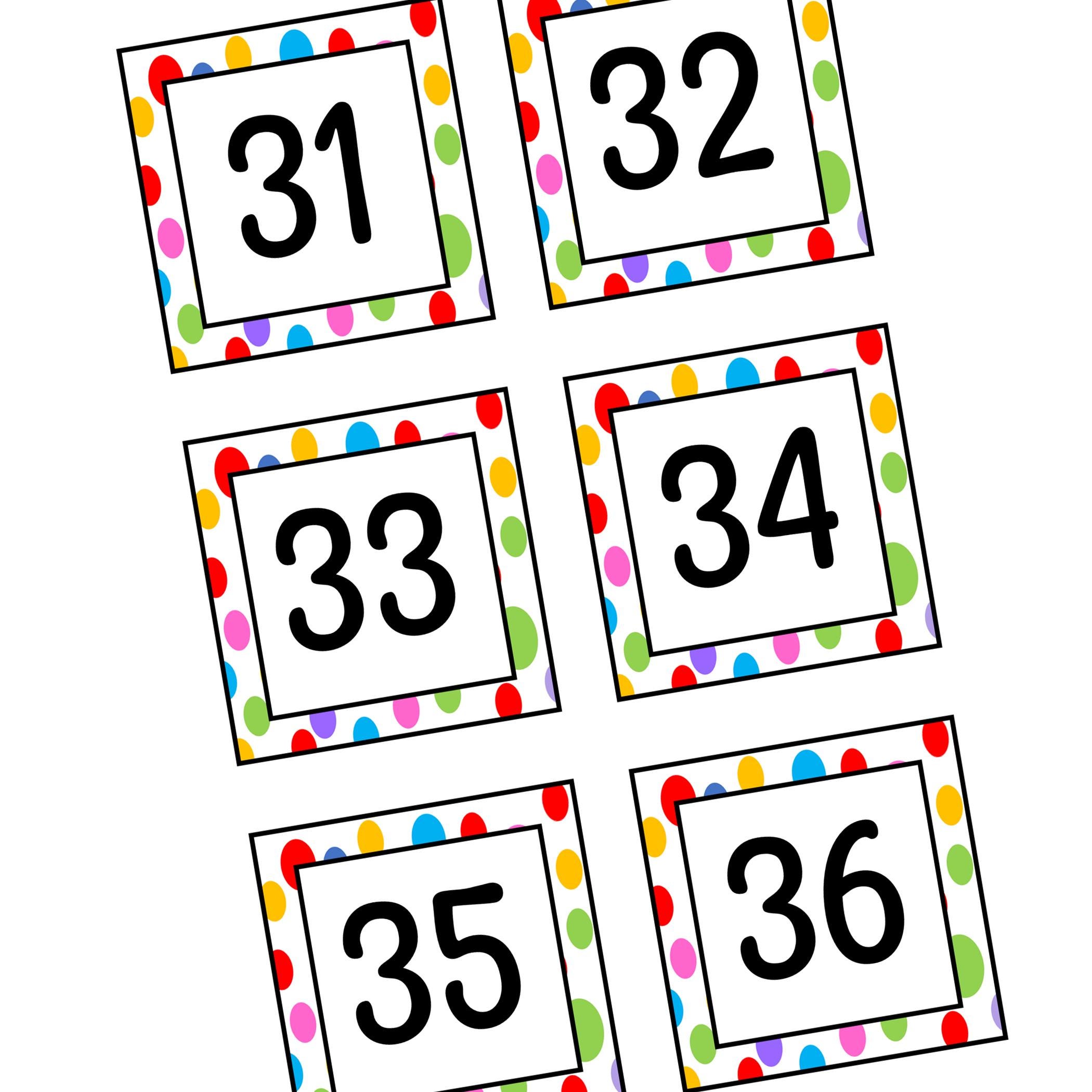 Printable Calendar Number Labels, Cubby Labels, Book Bin Labels, Number ...